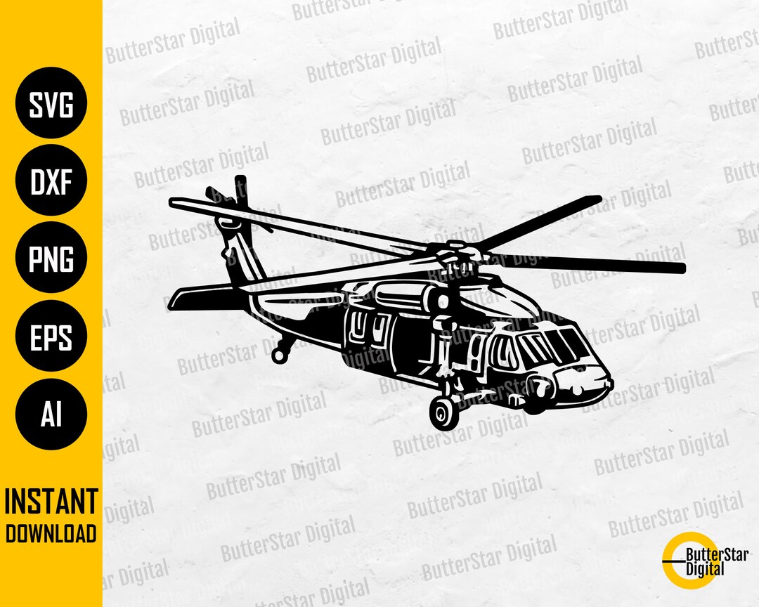 Black Hawk Helicopter SVG | Army Shirt Stencil Vinyl Graphics | Cricut ...