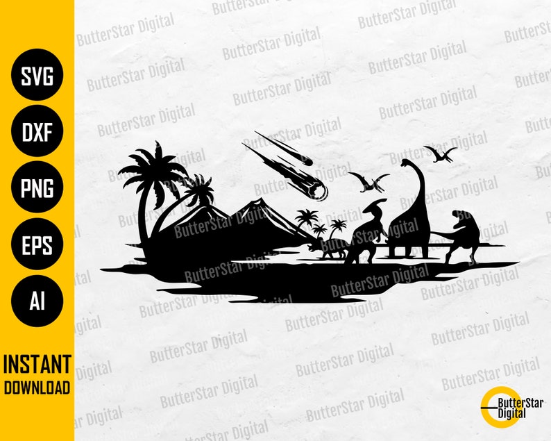 Dinosaur Extinction SVG Extinct Meteor Meteorite Fossil - Etsy