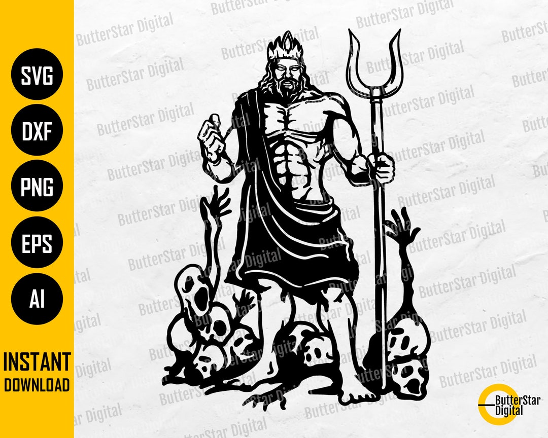 Hades SVG Pluto SVG God of Underworld SVG Greece Roman Olympian Deity ...
