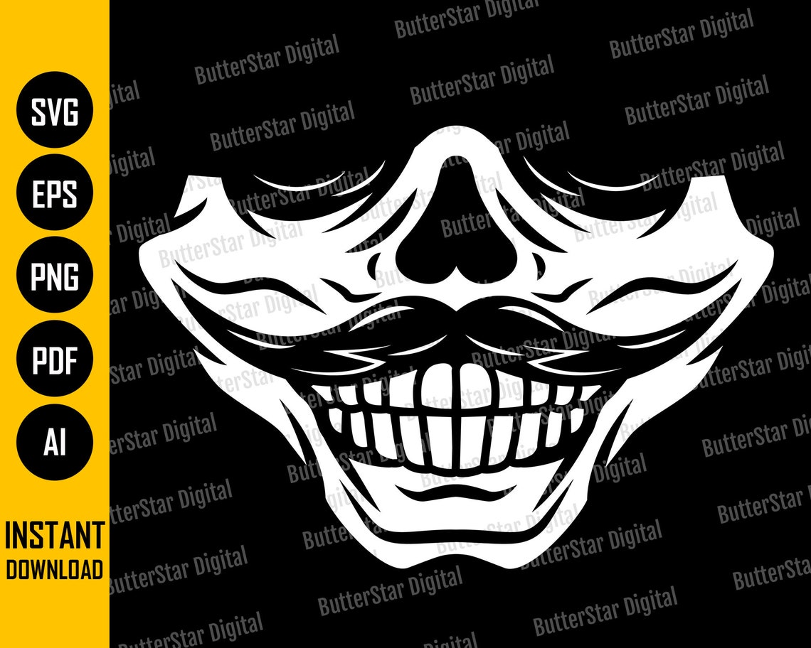 Mustached Skull Face Mask SVG Skeleton Mouth Facemask | Etsy