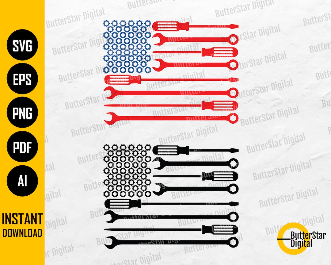 Tools Flag SVG | American Mechanic Flag SVG | United States Laborer ...