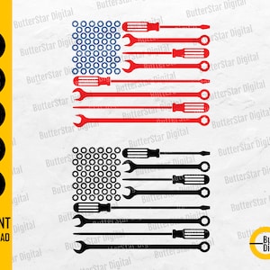 Tools Flag SVG | American Mechanic Flag SVG | United States Laborer ...