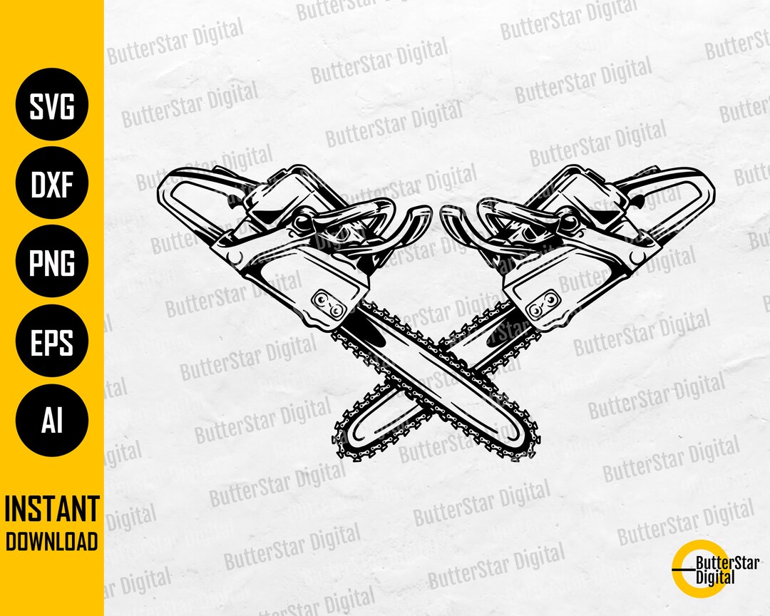 Cross Chainsaws SVG | Lumberjack SVG | Lumber Trees Wood Saw Cutter ...