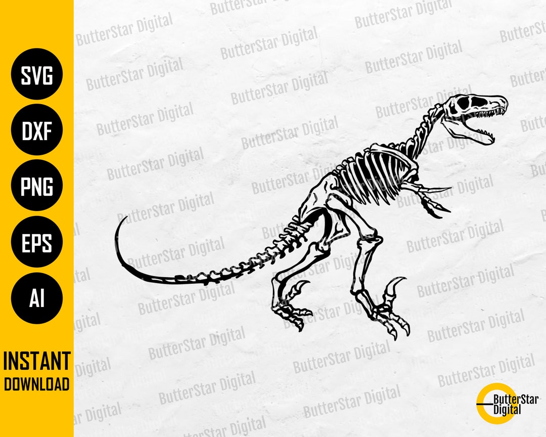 Skeleton Raptor SVG | Velociraptor SVG | Dino SVG | Prehistoric Animal ...