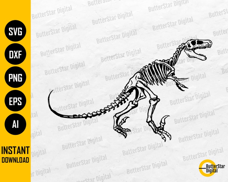 Skeleton Raptor SVG Velociraptor SVG Dino SVG - Etsy