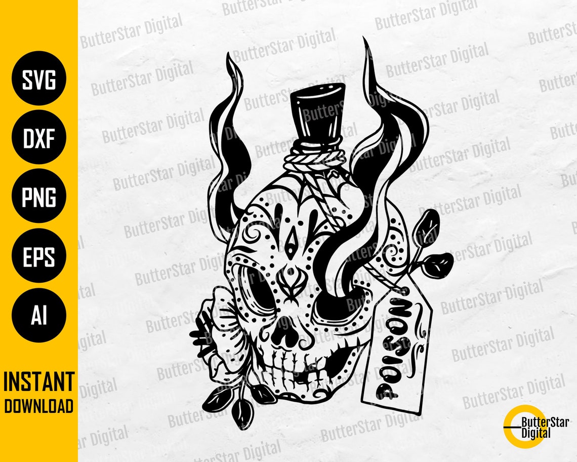 Skull Poison Bottle SVG Magic Potion SVG Witchy SVG - Etsy