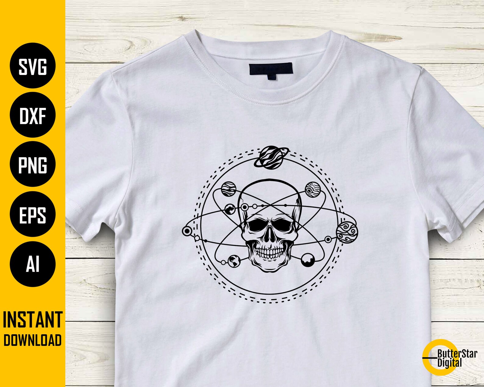 Skull Solar System SVG Space SVG Planets SVG Gothic - Etsy