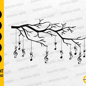 Music Notes Tree Branch SVG | Treble Clef Sheet Musical Classical ...