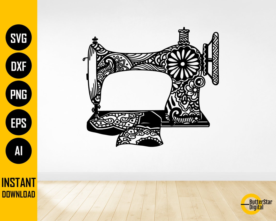 Floral Sewing Machine SVG Mandala SVG Zentangle SVG - Etsy
