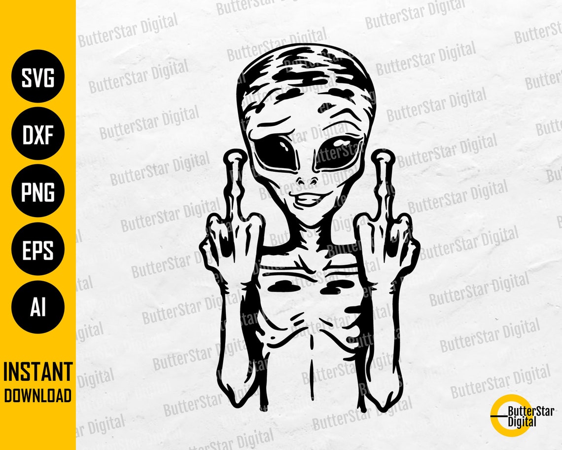 Alien Middle Fingers SVG Cute Funny Science Fiction T-shirt - Etsy
