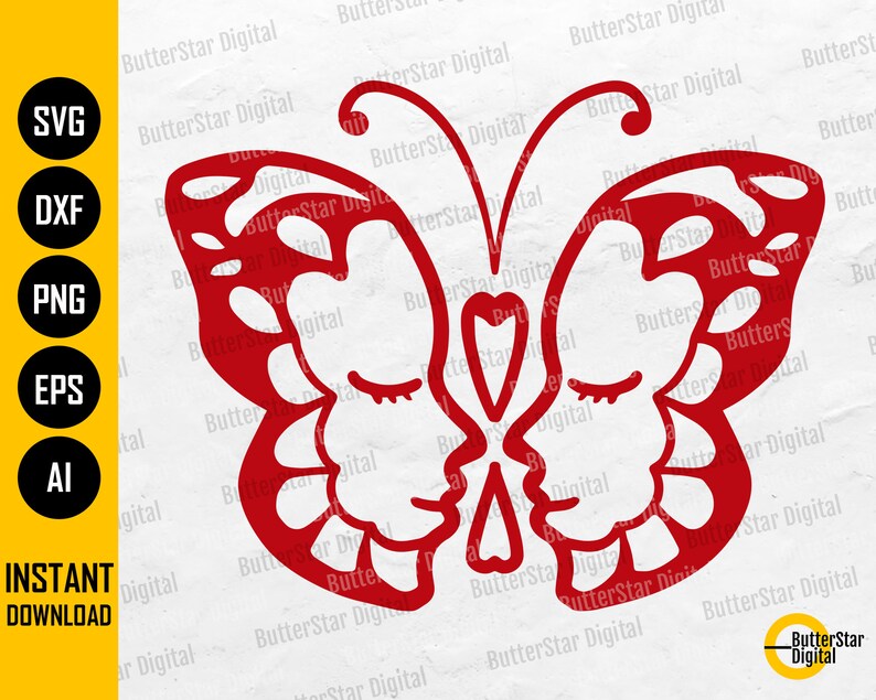 Butterfly Lovers SVG | Love Couple Kiss Card Gift Decor Decal Shirt ...