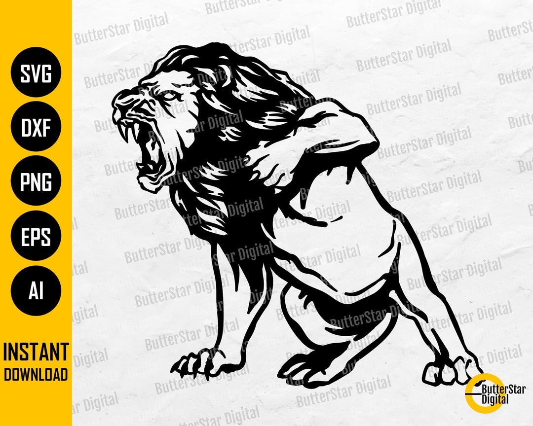 Wild Lion SVG | Africa SVG | Wildlife T-shirt Vinyl Stencil Drawing ...