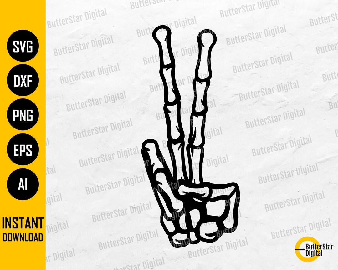 Alien Skeleton Hand Peace Sign SVG | Funny Alien Decal Shirt Vinyl ...