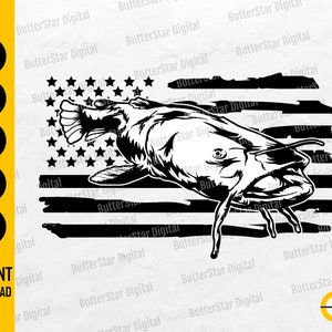 US Flathead Catfish SVG | USA Flatheads Svg | Fishing T-shirt Decals ...