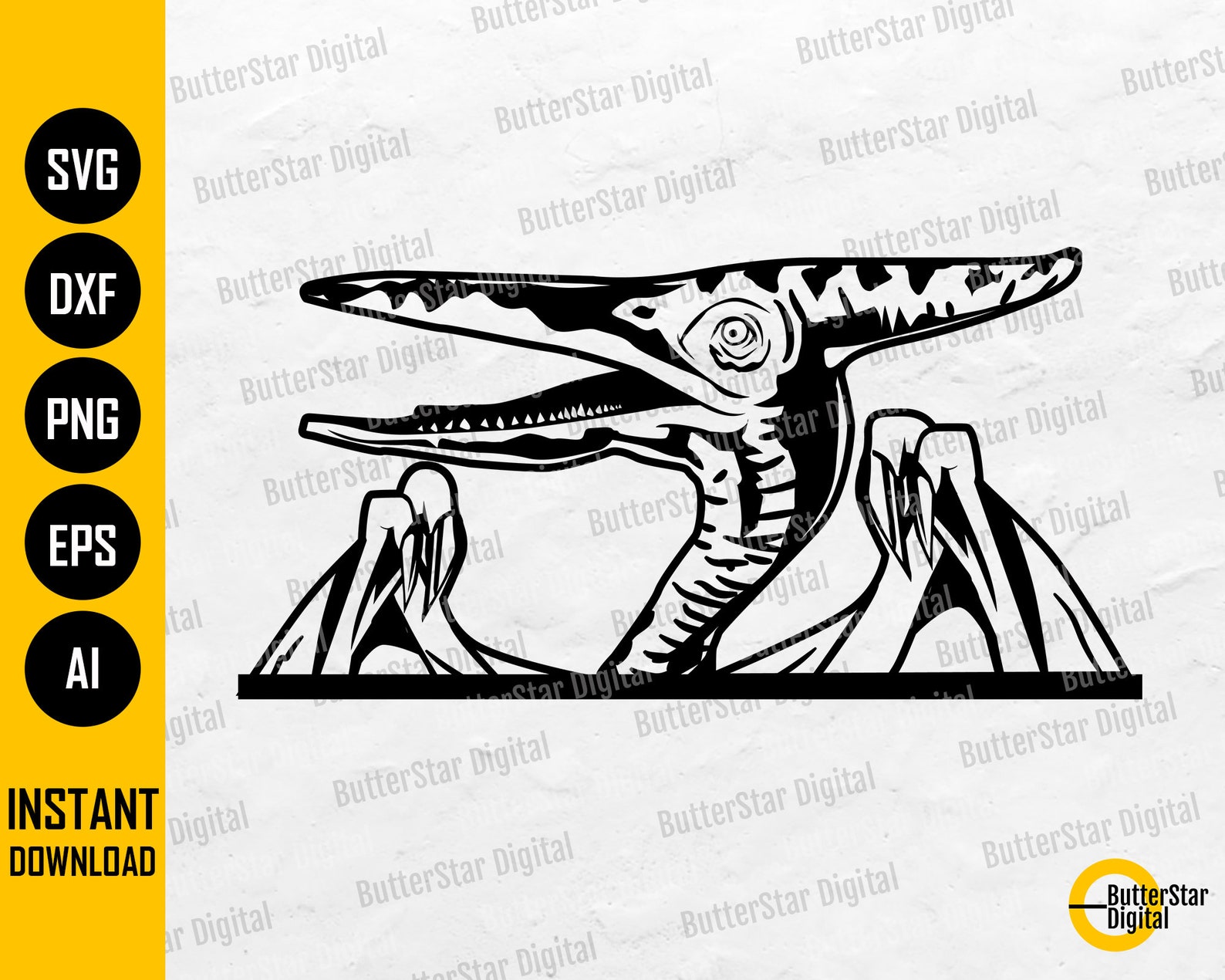 Pterodactyl Dinosaur SVG Pterosaur SVG Flying Dino Wall - Etsy