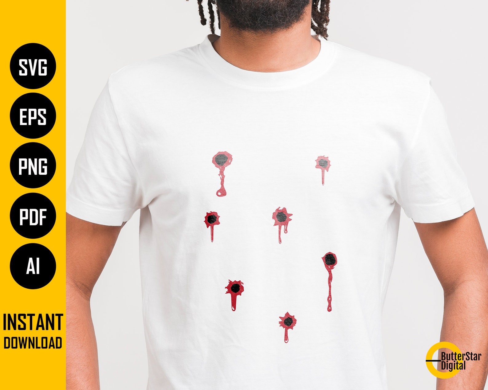 Gunshot Wounds SVG | 7 Gun Shots | Bleeding Bullet Holes | Gun Injury ...