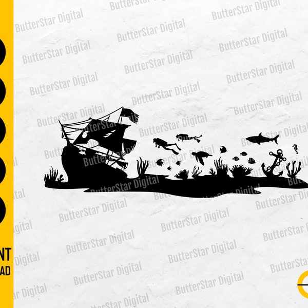 Sea Scene Ship Svg - Etsy