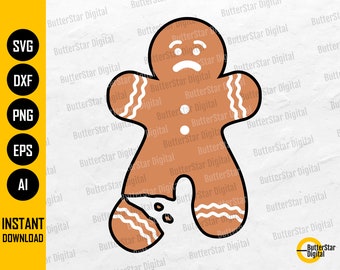 Broken Gingerbread Man Svg - Etsy