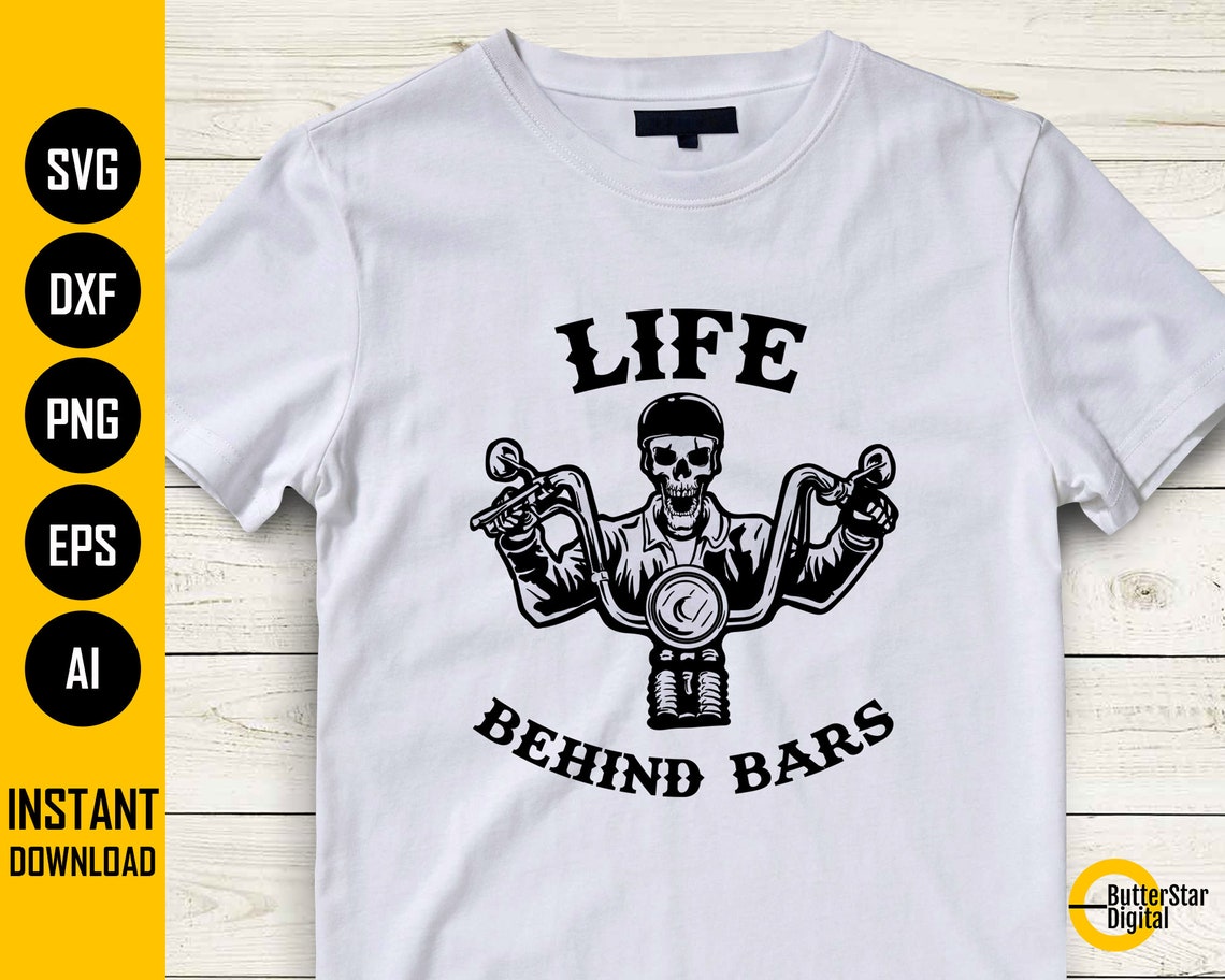 Life Behind Bars SVG Skeleton Riding Motorcycle SVG Biker - Etsy