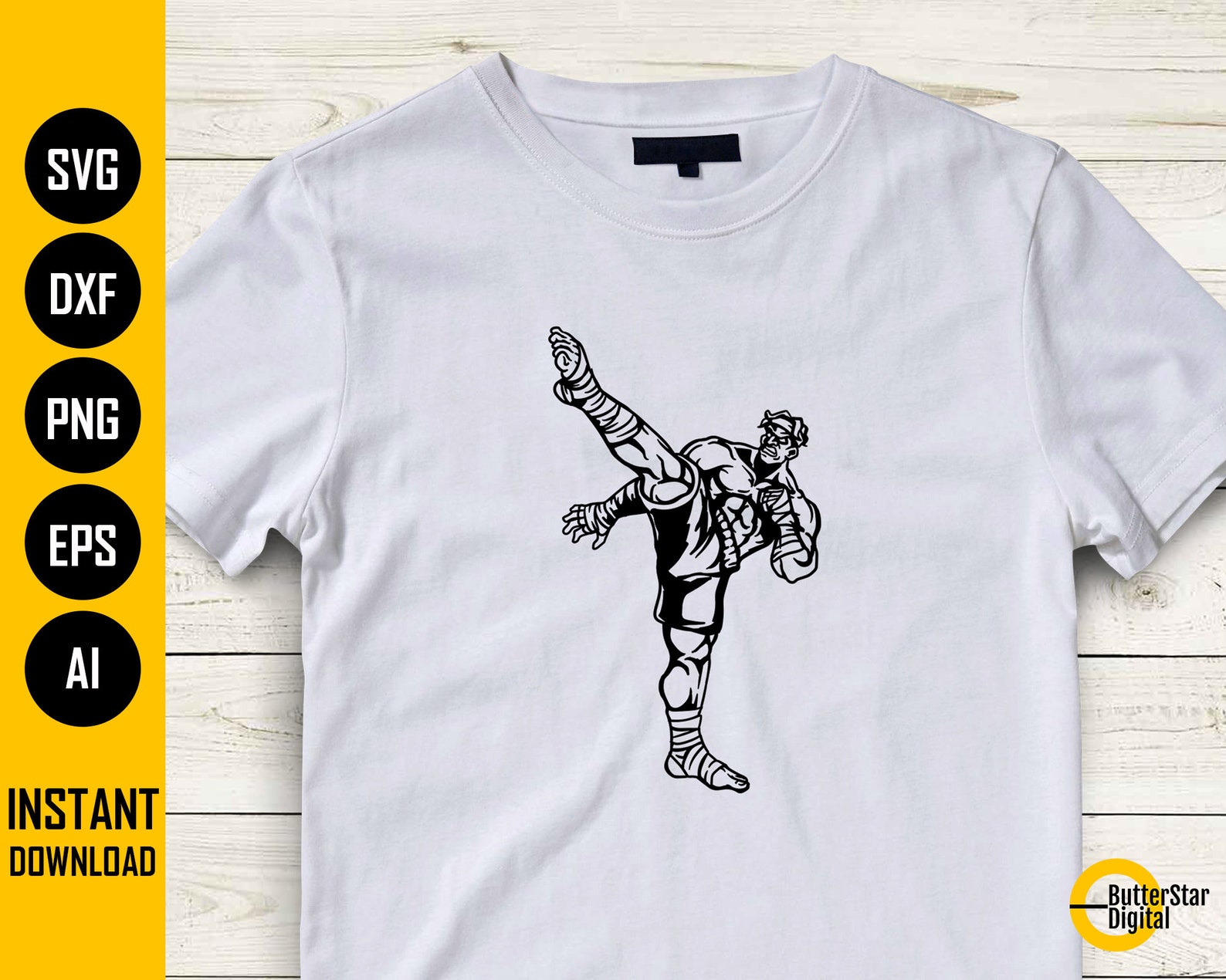 Fighter Kick SVG Kicking SVG Strike Punch Box Grappling - Etsy