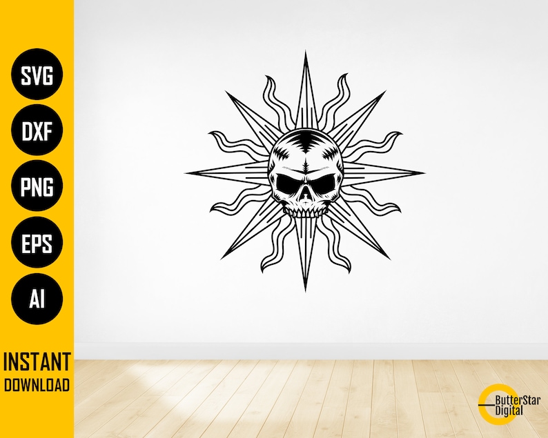 Sun Skull SVG Sunshine SVG Sunrise SVG Sunset Svg | Etsy