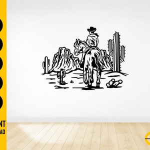 Cowboy in the Desert SVG | Cactus SVG | Western Scene SVG | Cricut ...