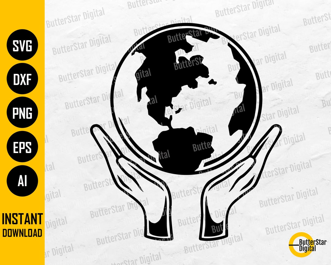 Hands With Globe SVG | Planet Earth Decal T-shirt Vinyl Stencil ...