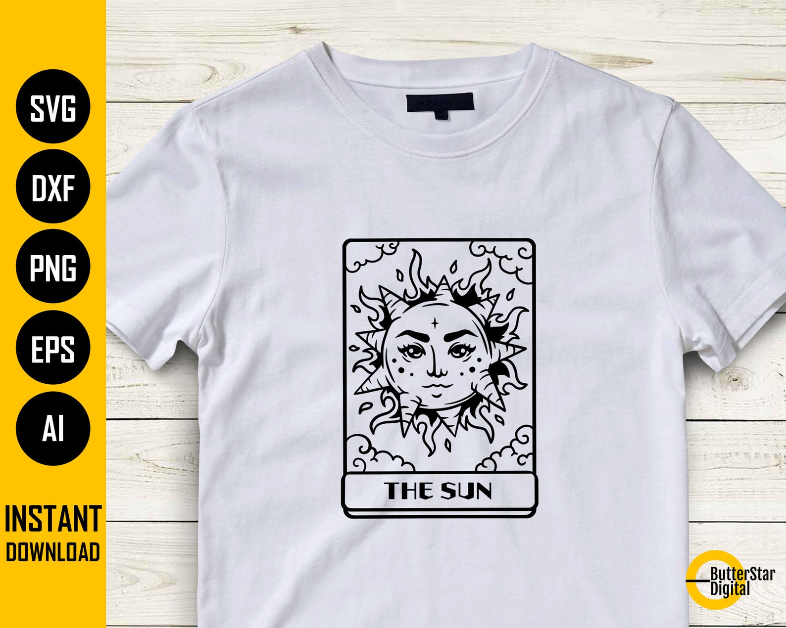 Tarot Card Sun SVG Magic Illustration SVG Witchcraft SVG - Etsy