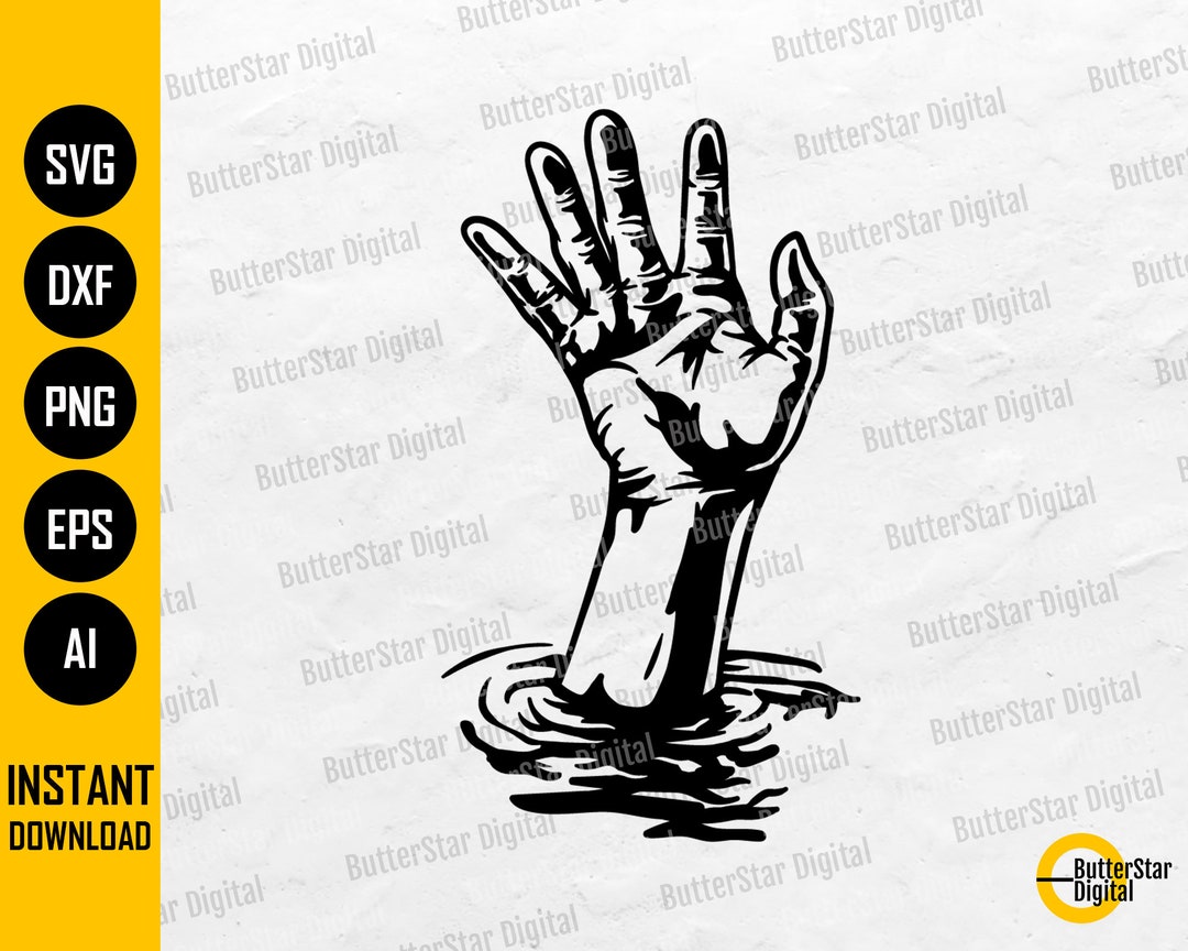 Hand Drowning in Water SVG | Drown SVG | Depression SVG | Cricut ...