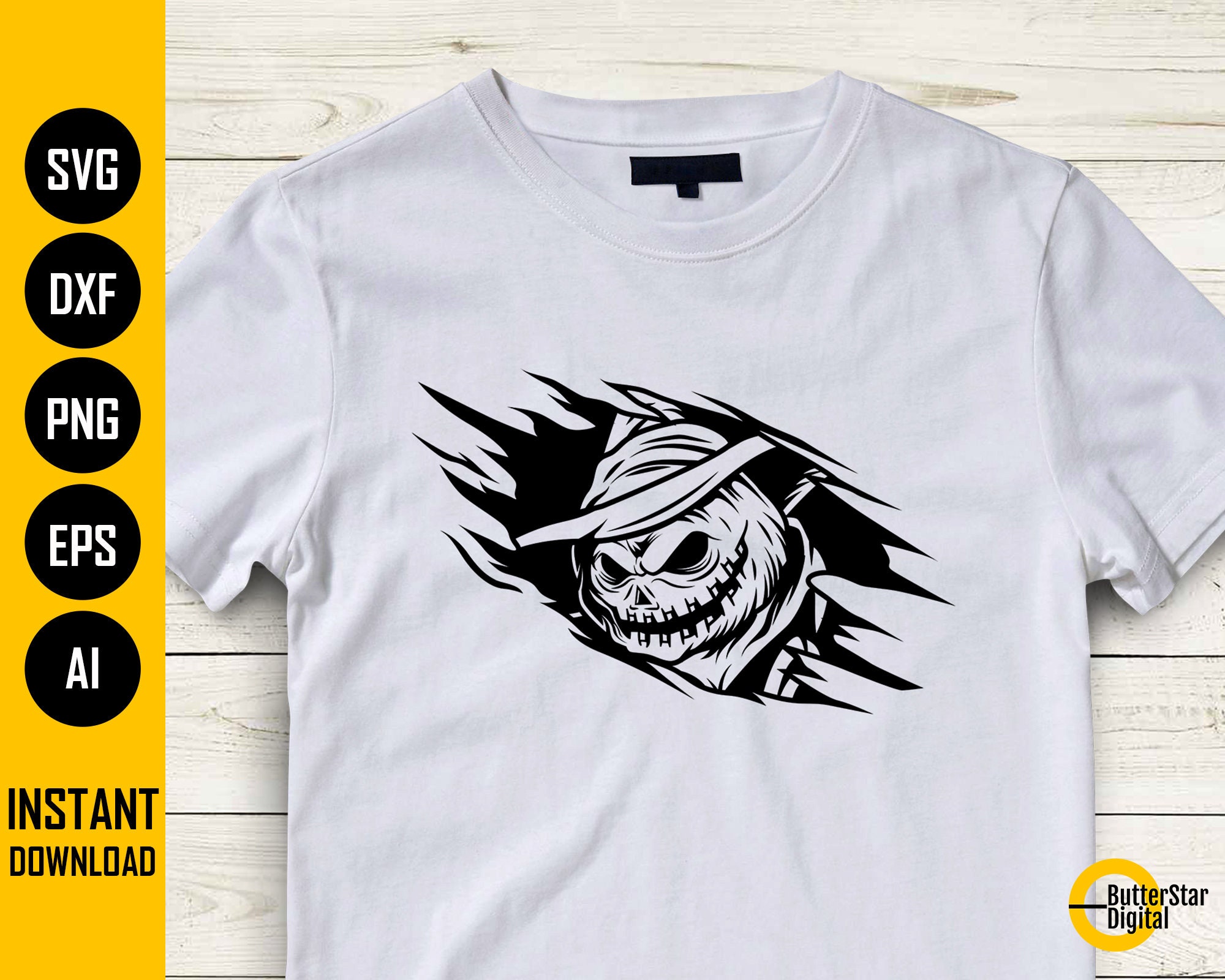 Scarecrow in the Wall SVG Monster Scratch SVG Halloween - Etsy