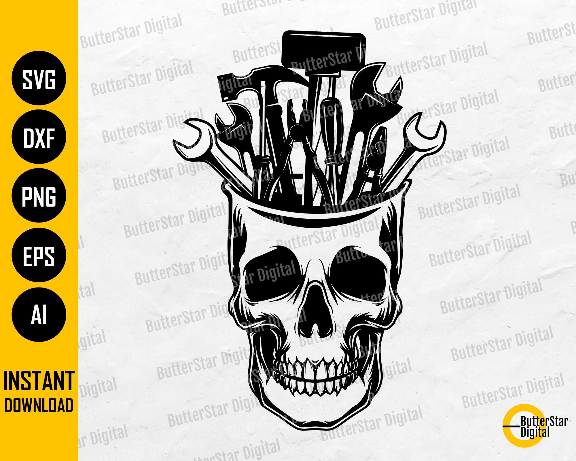 Tools Skull SVG Handyman SVG Tool Box SVG Repair Fix - Etsy