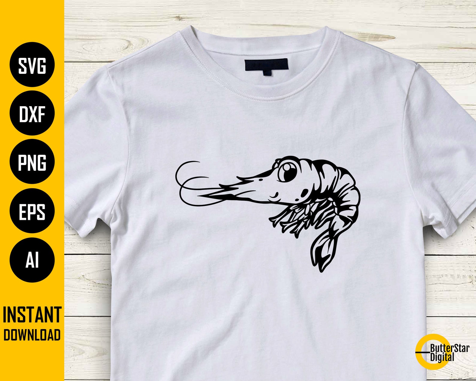 Cute Shrimp SVG | Crustacean SVG | Sea Animal T-shirt Design Image ...