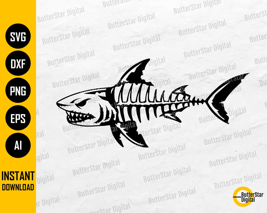 Shark Bones SVG | Fish Skeleton SVG | Marine Creatures SVG | Cricut ...