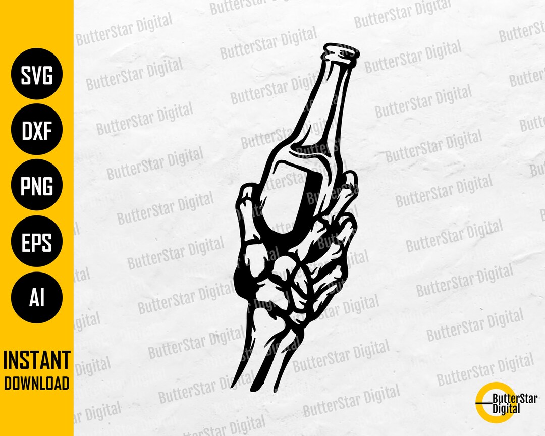 Skeleton Beer Bottle SVG Beer SVG Lager SVG Alcoholic Drink Bar Pub ...
