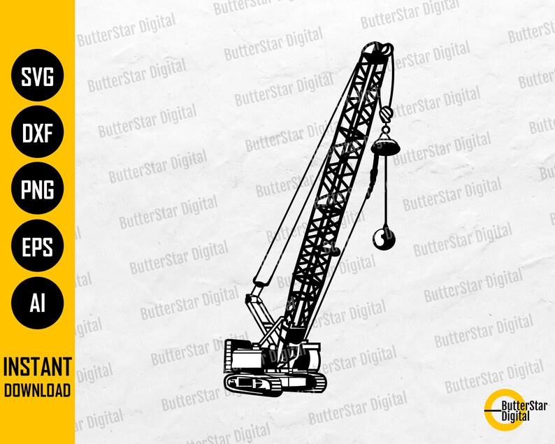 Wrecking Ball Crane SVG Heavy Equipment SVG Construction - Etsy
