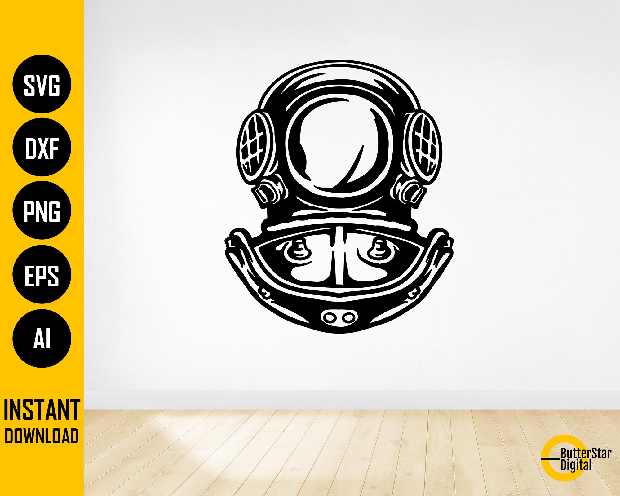 Old Diving Helmet SVG Deep Sea Diver SVG Vintage Dive Suit - Etsy UK