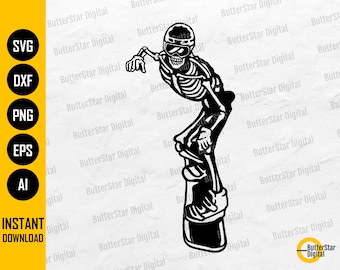 Skeleton Snowboarding Svg - Etsy