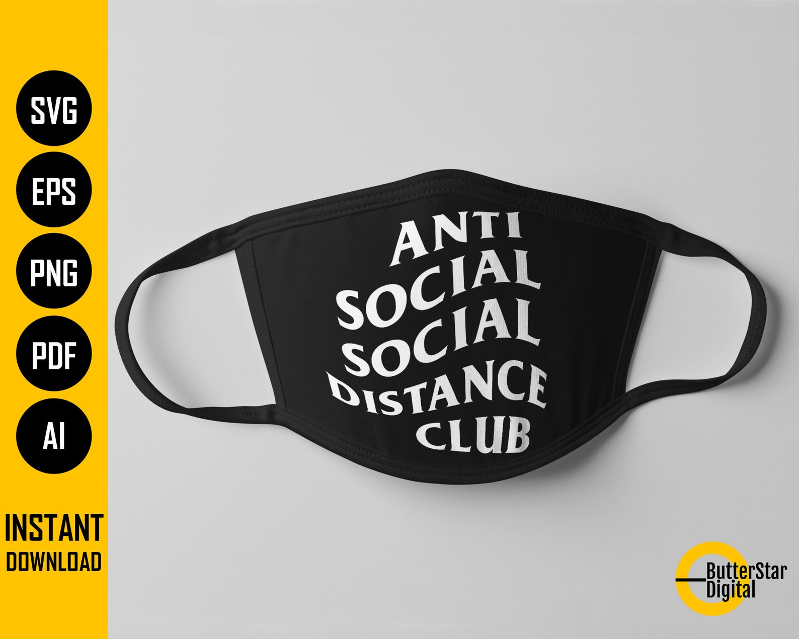 Anti Social Social Distance Club SVG | Social Distancing Street Wear ...
