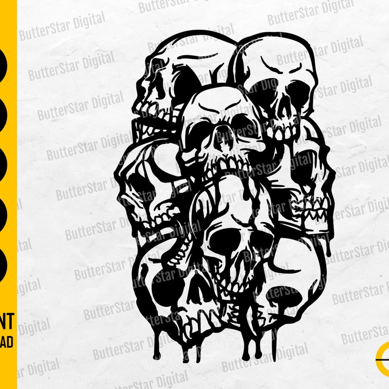 Skull Svg - Etsy