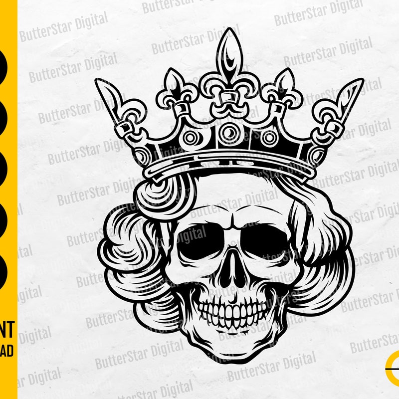 Queen Skull Svg - Etsy