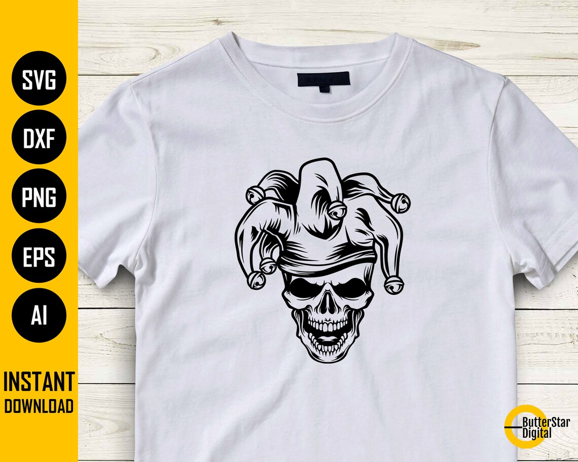 Skull Jester SVG Clown SVG Gothic SVG Circus Svg - Etsy Israel