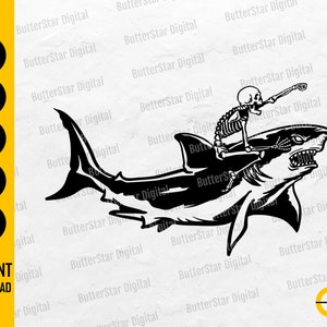 Skeleton Riding A Shark SVG | Funny Beach Sticker Decal T-shirt ...