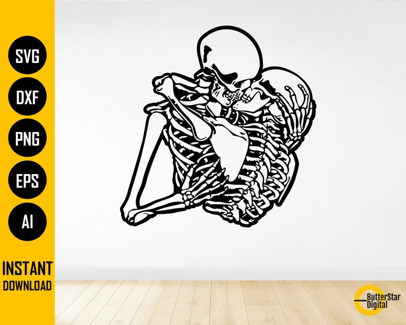 Skeleton Lovers SVG | Dead Love SVG | Skulls Kiss Decal Shirt Graphics ...