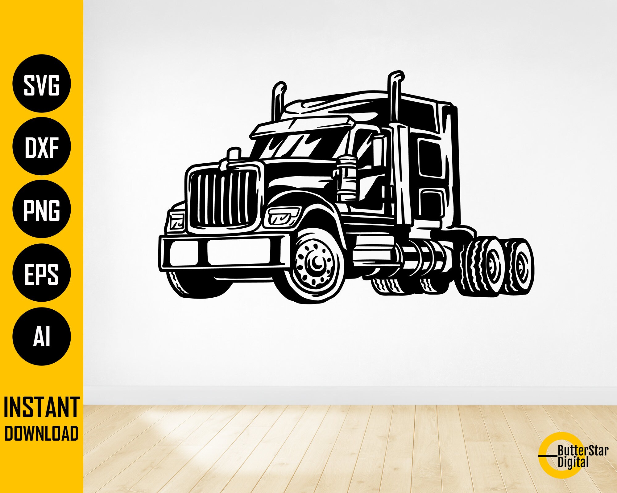 Semi Truck SVG Duel Big Rig Tractor Trailer Cab Fifth Wheel - Etsy Canada