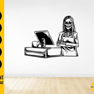 Skeleton Cashier SVG | Supermarket SVG | Grocery SVG | Job Svg | Cricut ...