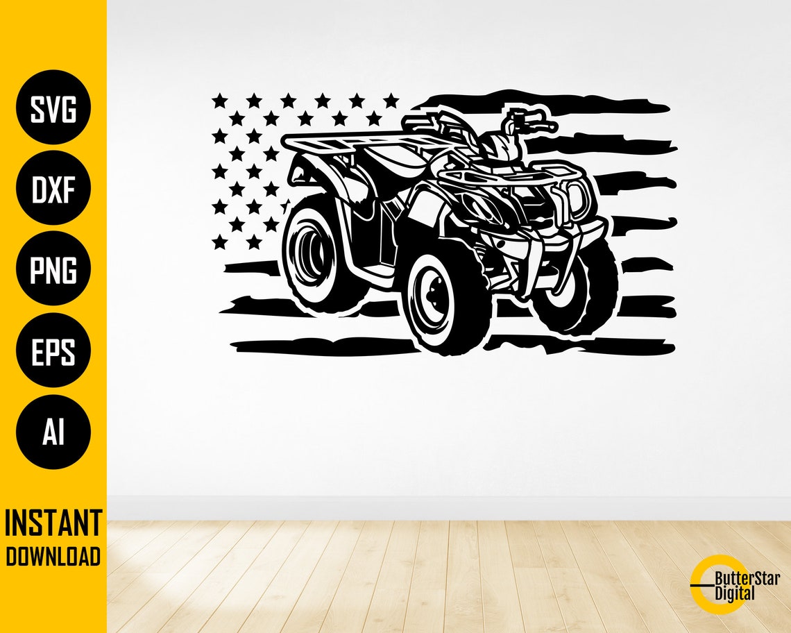 US ATV Svg | American Quad Bike Svg | USA 4x4 off Road All Terrain ...