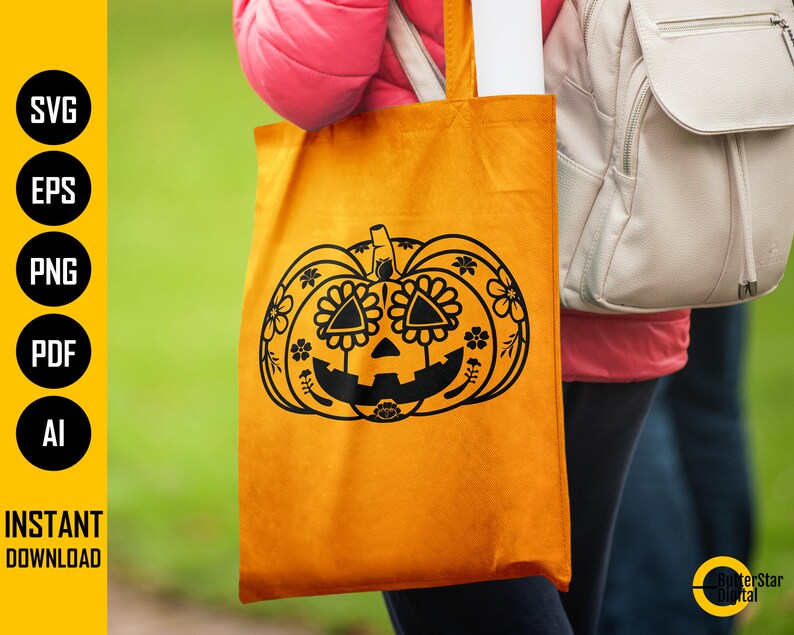 Jack O'lantern Sugar Skull SVG | Halloween Pumpkin | Cricut Cut File ...