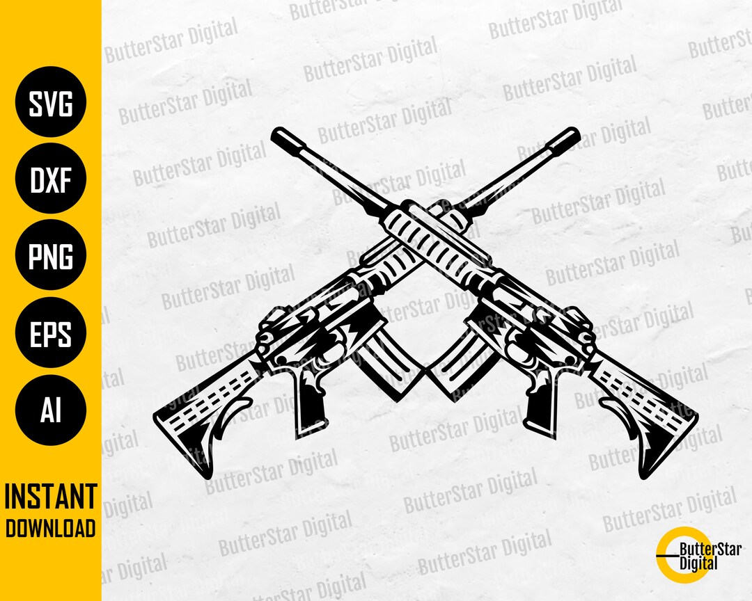 Crossed Rifles SVG | Semi Automatic SVG | Guns SVG | Firearm Svg ...