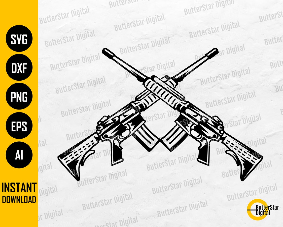 Crossed Rifles SVG Semi Automatic SVG Guns SVG Firearm - Etsy