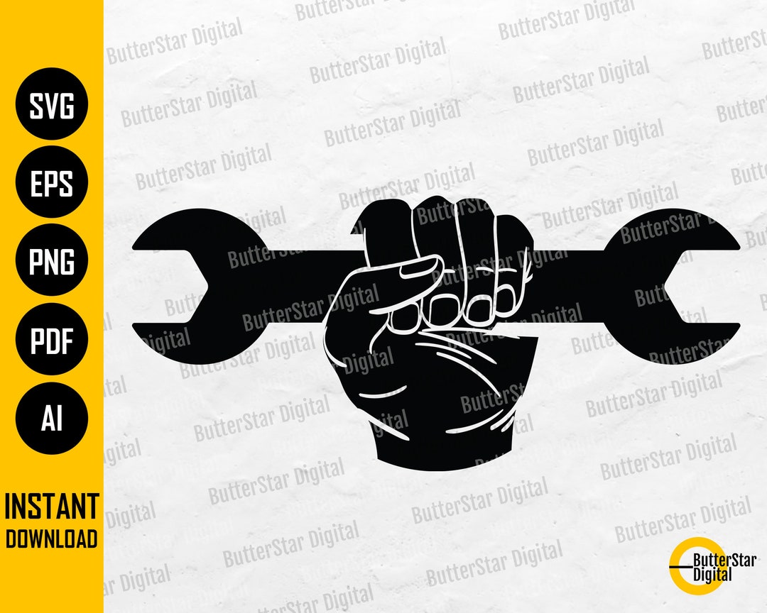Hand Holding Wrench SVG | Handyman Tools | Mechanic | Cricut Cut File ...